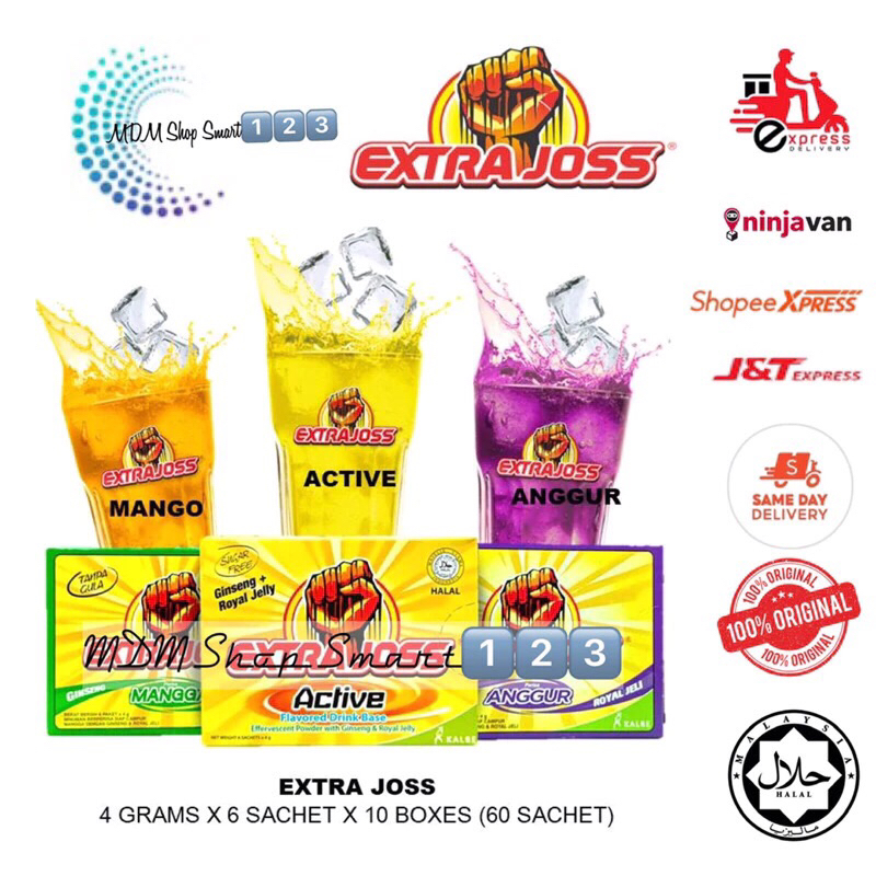Extra Joss Active Mangga Anggur 10 Box 60 Sachets 💯% Original | Shopee ...