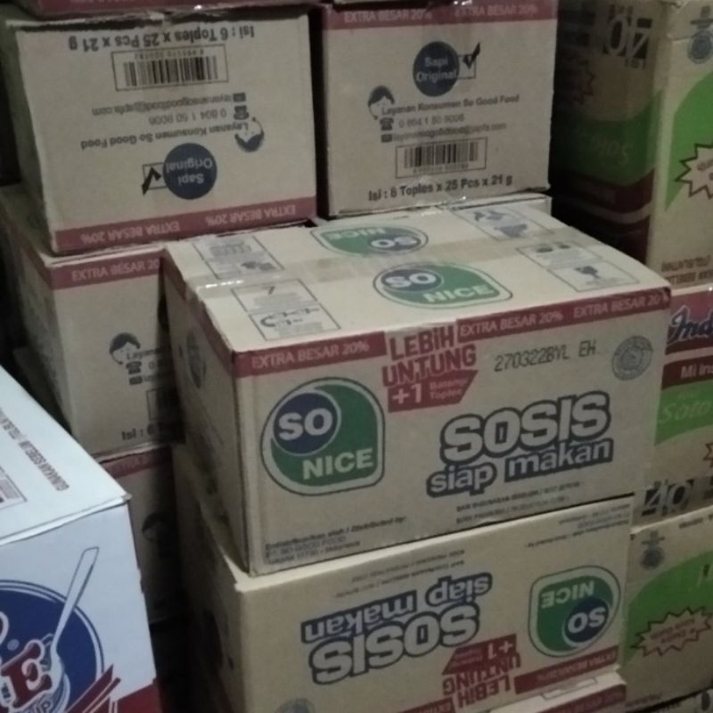 Sosis So Nice Rasa Sapi 1 dus isi 6 toples x 25 pcs x 21 g | Shopee ...