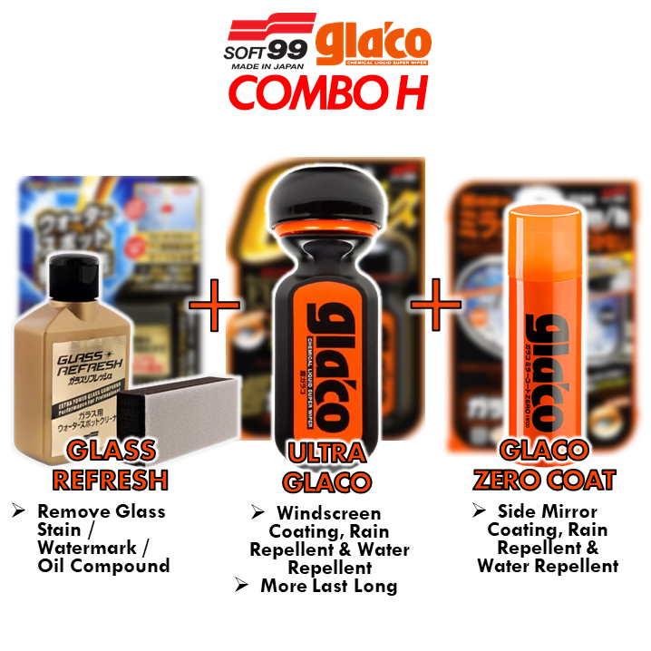 Soft 99 GLACO SERIES - ROLL ON RAIN REPELLENT/ ROLL ON MAX / GLASS COMPOUND / GLACO DX / ULTRA ...