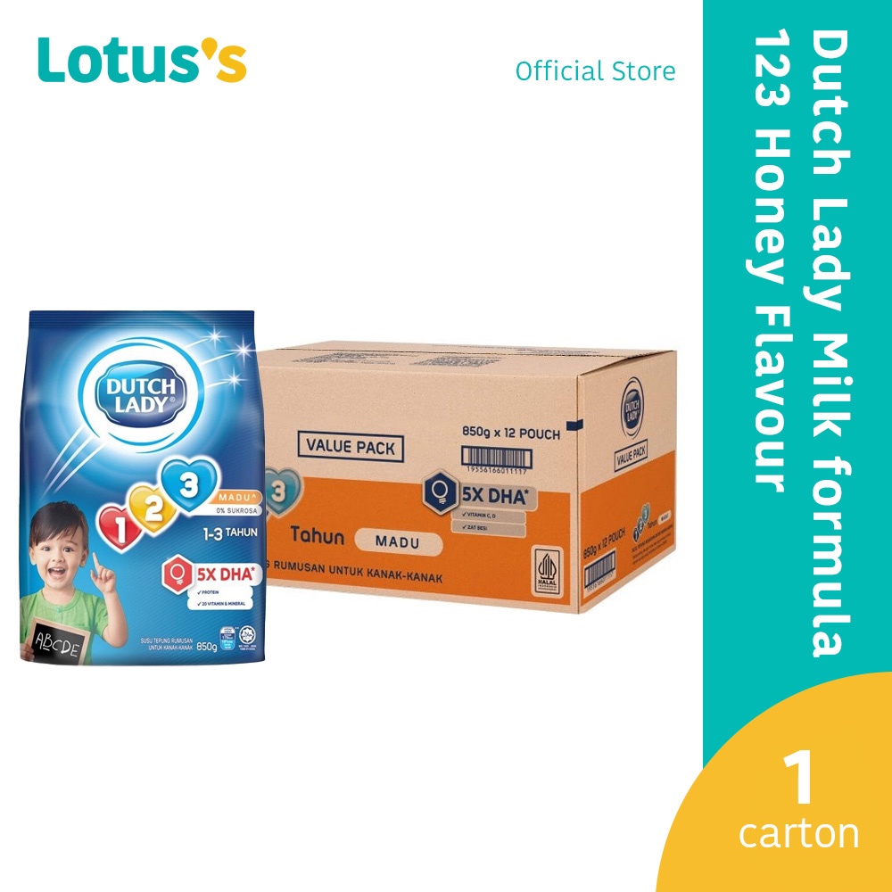 Dutch Lady 123 Honey 850g x 12 (1 Carton 10.2kg) | Shopee Malaysia