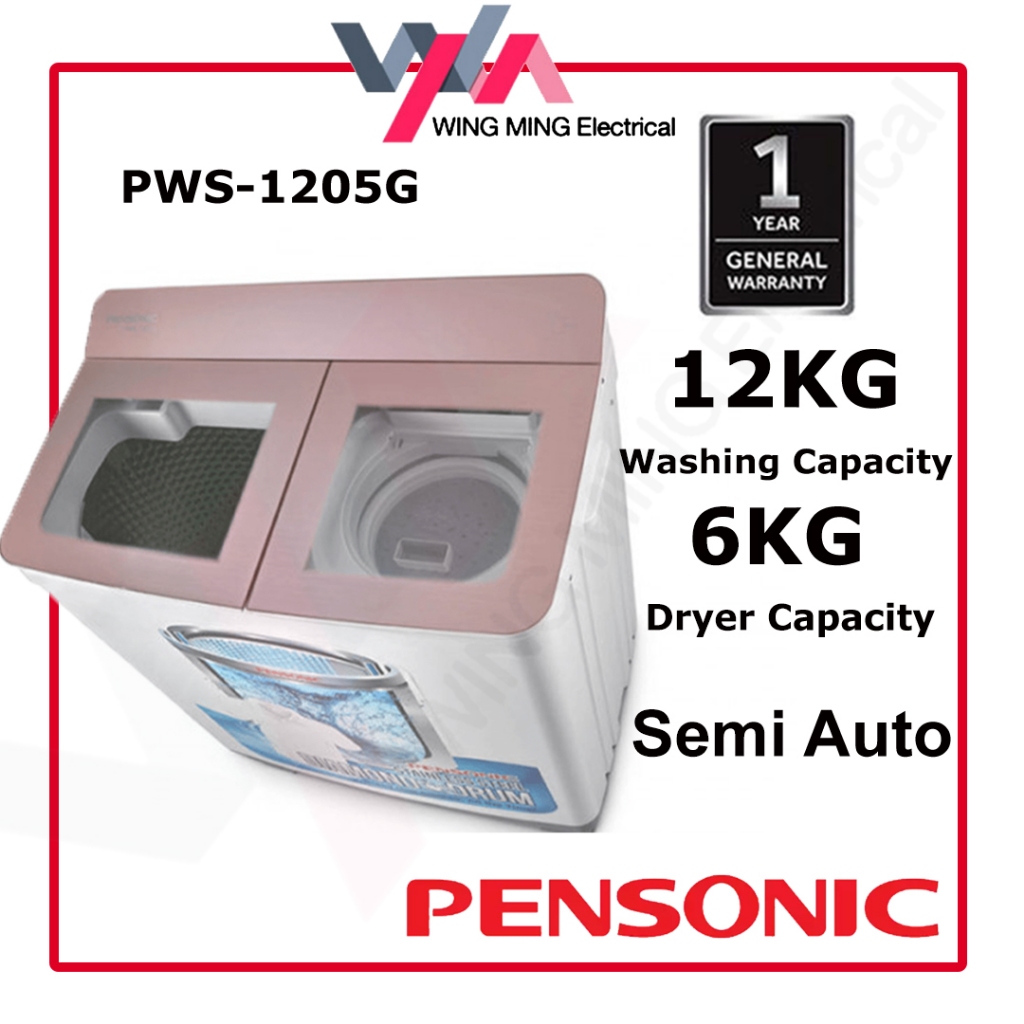 PENSONIC 12KG Washing Machine Semi Auto Top Load Washer/Mesin Basuh Auto (PWS-1205G) Mesin Basuh ...