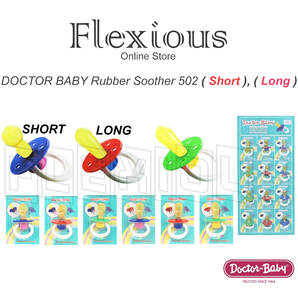 DOCTOR BABY Rubber Pacifier Soother 502 ( Short ), ( Long ) | Shopee ...
