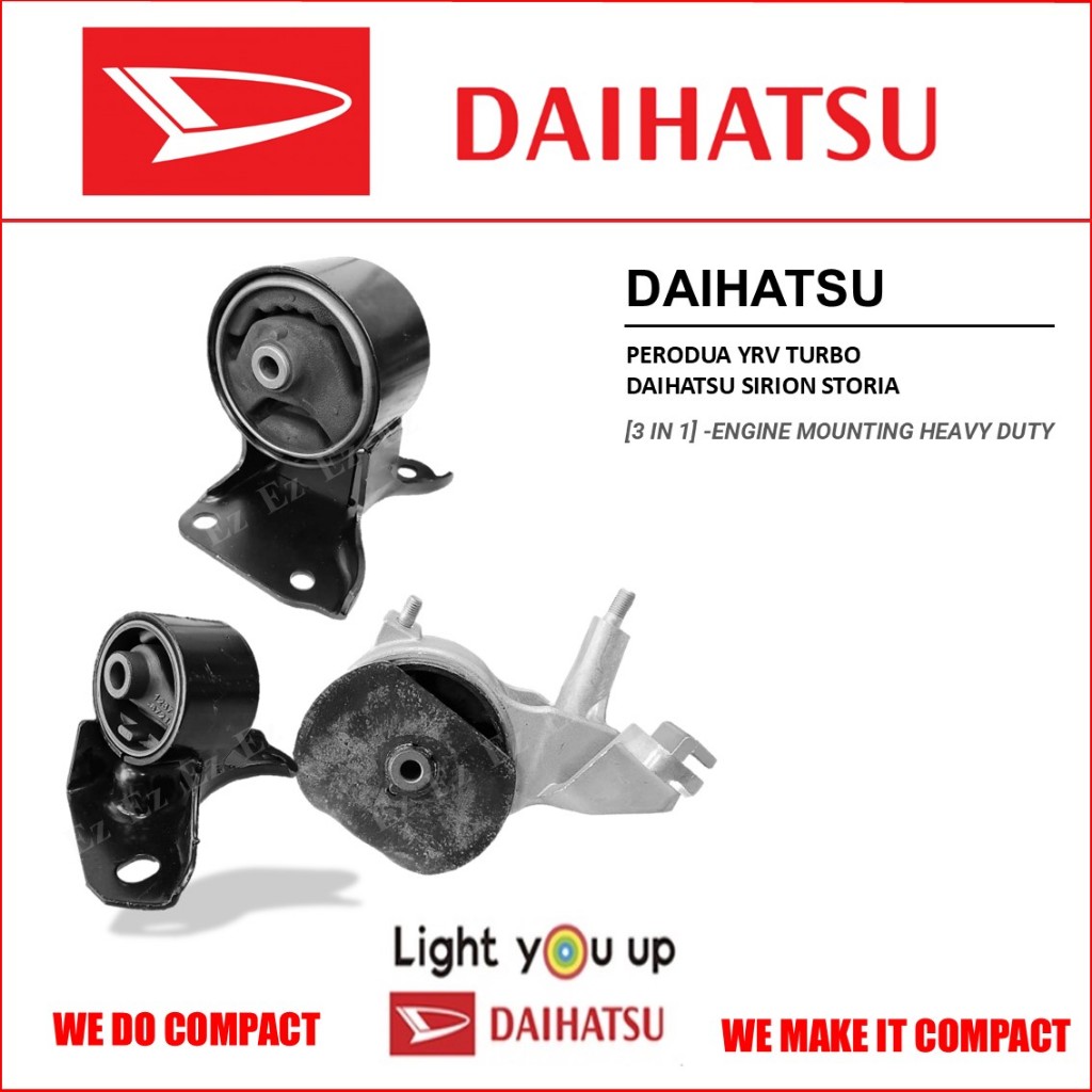[3 IN 1]- ENGINE MOUNTING SET FOR PERODUA TURBO YRV DAIHATSU SIRION ...
