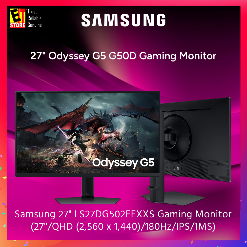 Samsung LS27DG502EEXXS Odyssey G5 G50D (27''/QHD (2,560 x 1,440)/180Hz/AMD FreeSync Premium/IPS ...