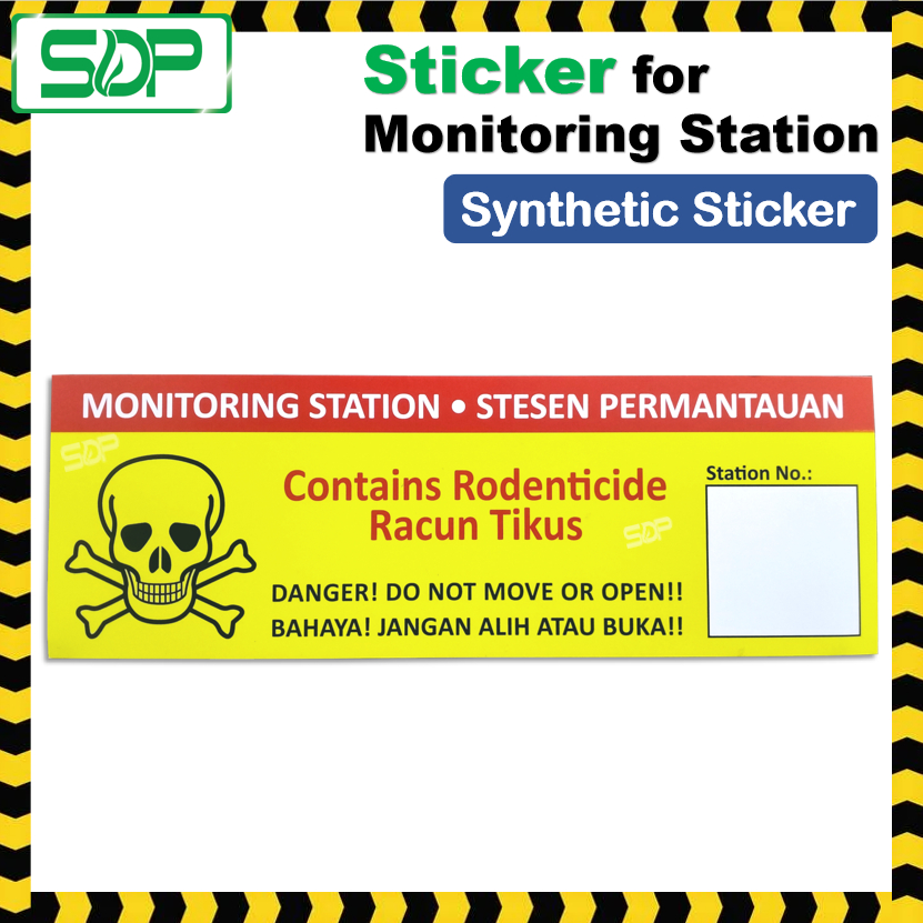 5pcs/10pcs Monitoring Station Yellow Stickers 153X52mm/Outdoor Rat Bait ...