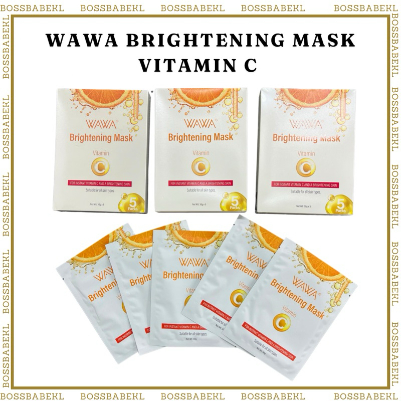 💯 ORIGINAL WAWA BRIGHTENING SHEET FACIAL MASK VITAMIN C | Shopee Malaysia