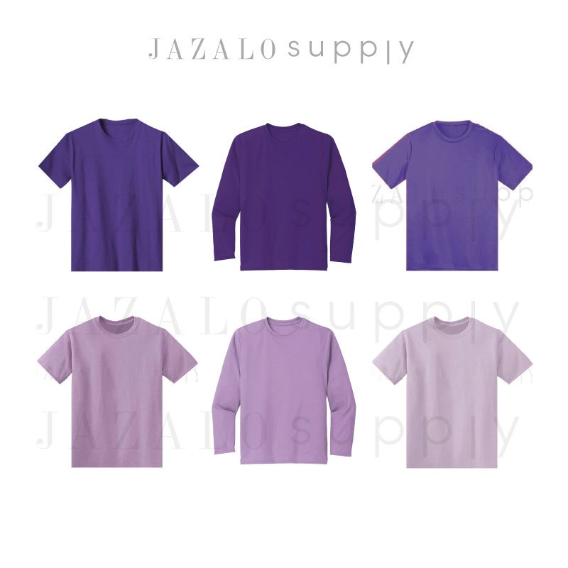 Adult Basic Plain Purple Cotton T-shirt Microfiber Jersey - Light ...