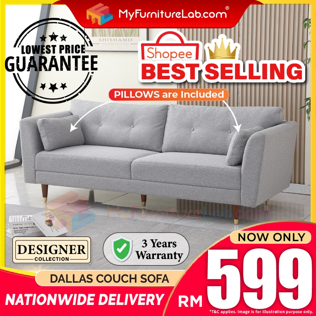 【READY STOCK】𝐌𝐘𝐅𝐔𝐑𝐍𝐈𝐓𝐔𝐑𝐄𝐋𝐀𝐁®: DALLAS Couch 3 Seater Sofa Ruang Tamu ...
