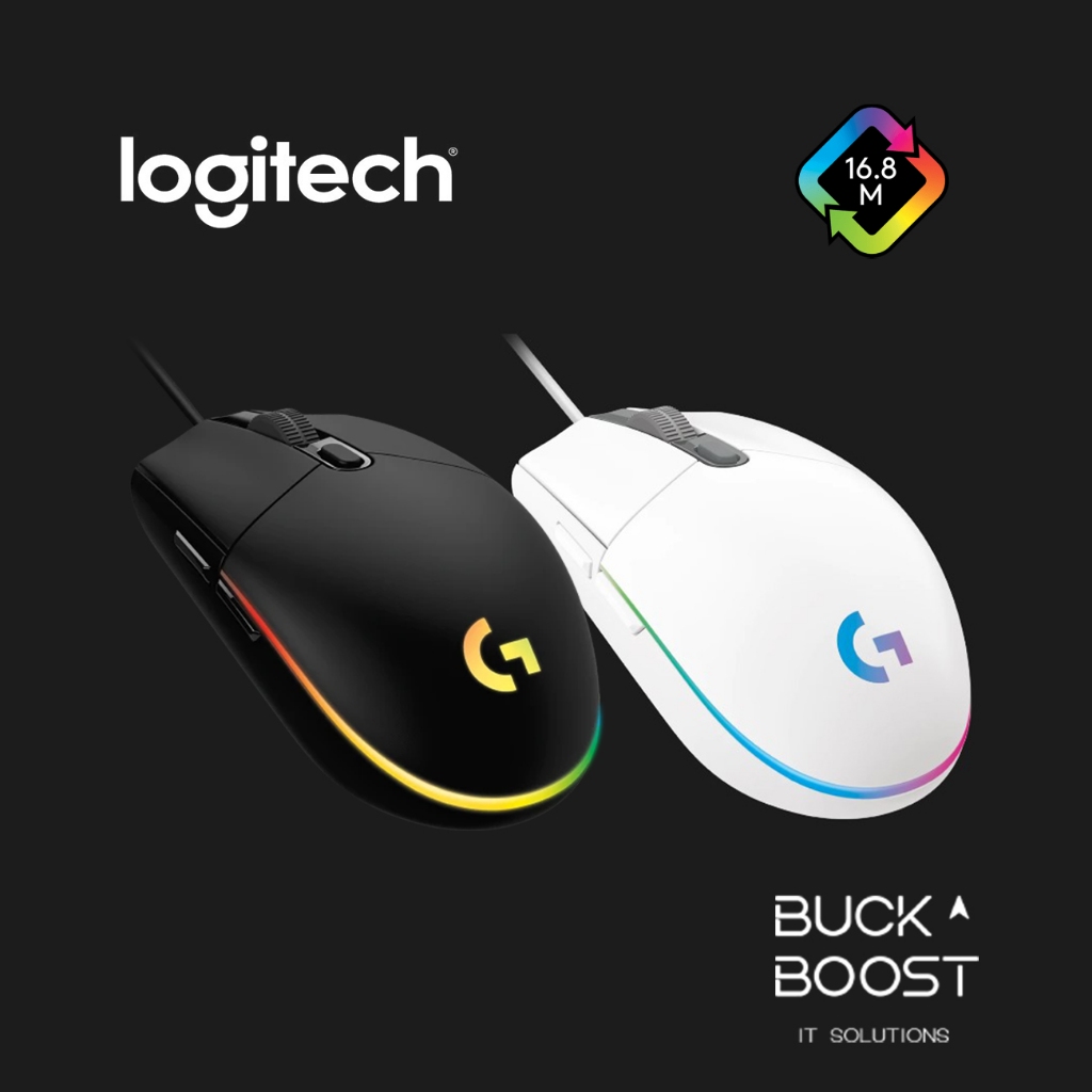 Logitech G102 LIGHTSYNC RGB 6 Button Gaming Wired Mouse, 8K DPI (Black/White) | Shopee Malaysia