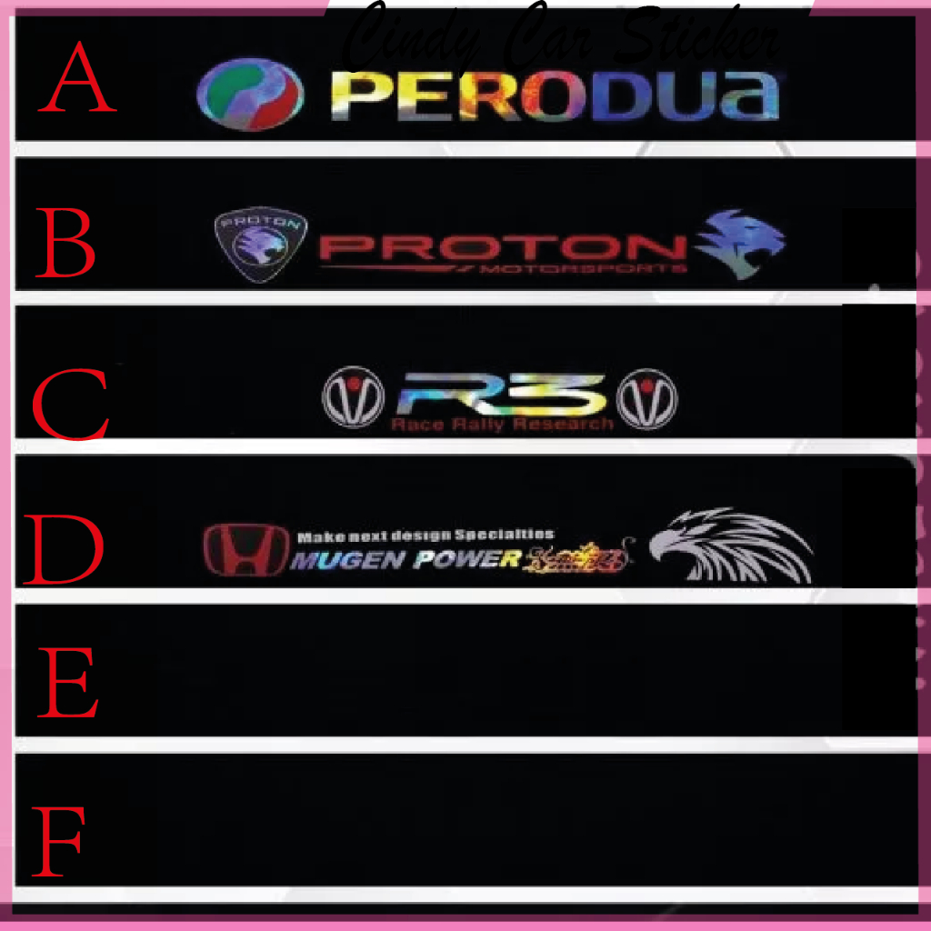 Rainbow Front Windscreen Windshield Window Sticker - PERODUA / PROTON ...