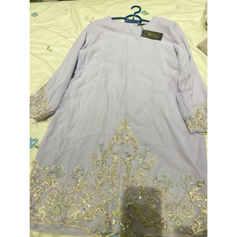 PRIMAVALET baju kurungMODERN Soft Lilac | Shopee Malaysia