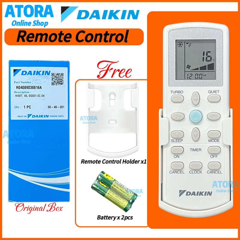 Daikin Aircond Remote Control Original 100% (FREE Battery) Original ...
