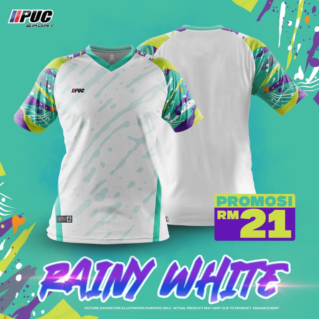 JERSEY PUC SPORT RAINY WHITE - TEAM BOLASEPAK/BADMINTON | Shopee Malaysia