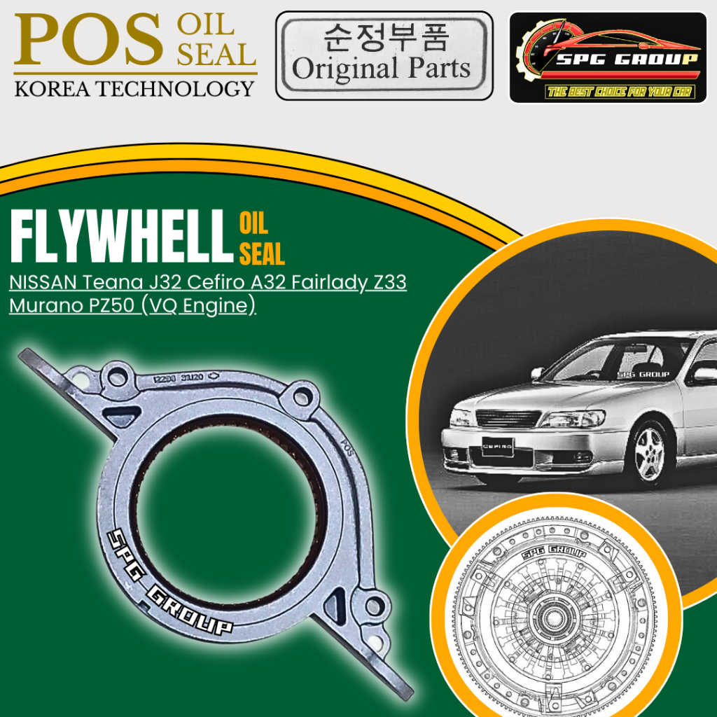 POS [KOREA TECHNOLOGY] FLYWHEEL OIL SEAL NISSAN TEANA J32 2.5 CEFIRO ...