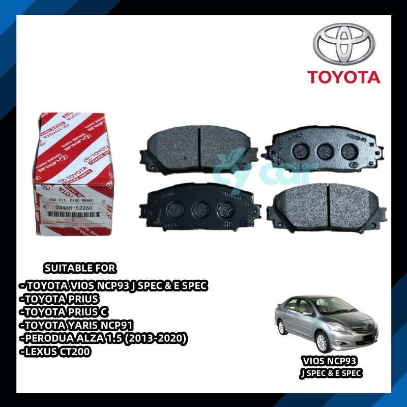 100% ORIGINAL TOYOTA VIOS NCP93 J SPEC & E SPEC PRIUS CT200 FRONT DISC ...