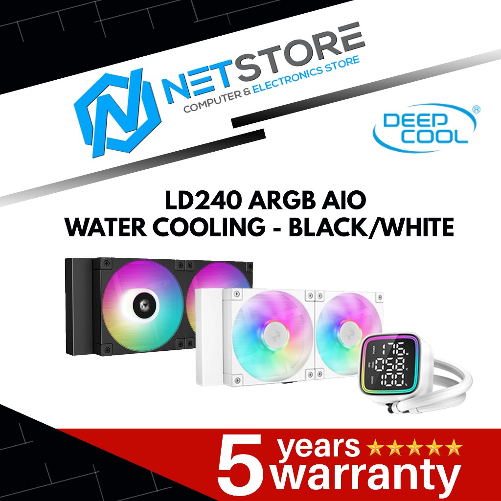 DEEPCOOL LD240 ARGB AIO WATER COOLING - BLACK/WHITE | Shopee Malaysia
