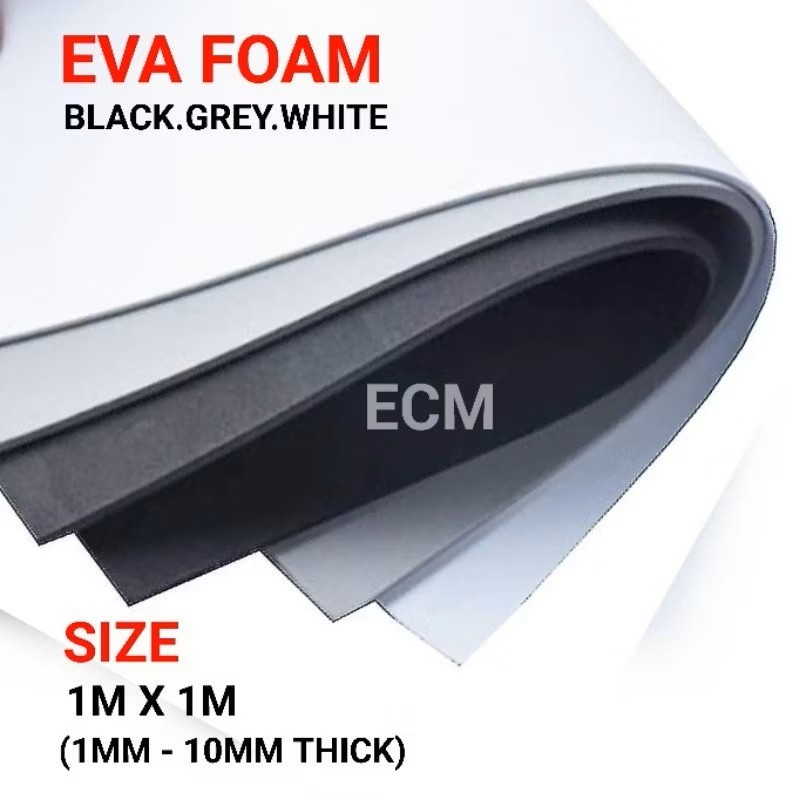 CUT SIZE! 1M X 1M (1MM - 10MM THK) MEDIUM DENSITY EVA FOAM SHEET / MULTI PURPOSE QUALITY FOAM ...