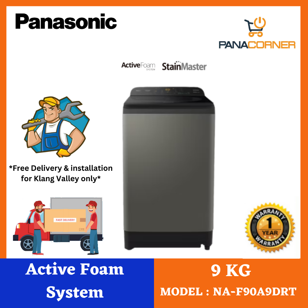 (FREE SHIPPING & INSTALL KL SEL) Panasonic 9kg NA-F90A9DRT Top Load ...