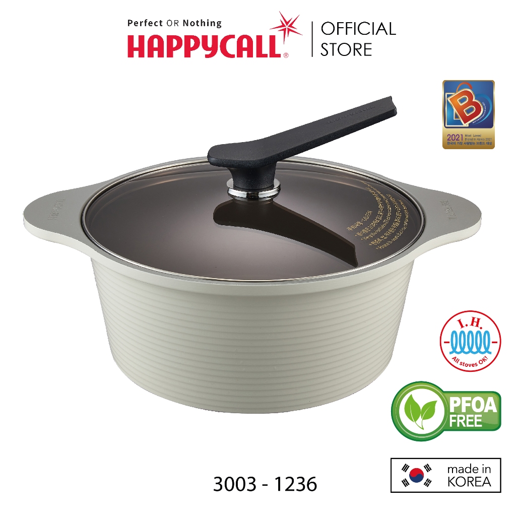 HAPPYCALL ONDE IH 28CM JUMBO STOCK POT - White / 3003-1236 | Shopee ...
