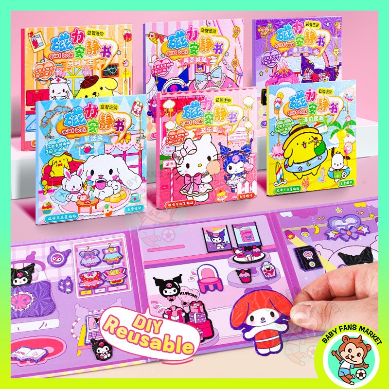 Magnetic Quiet Book DIY Magnetic Sticker Girl Handmade Puzzle Change ...