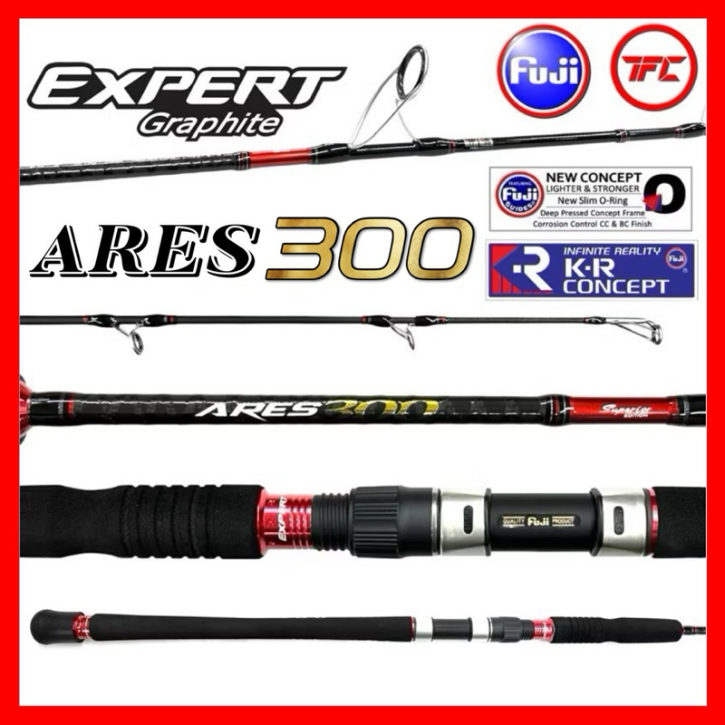 Expert Graphite Ares 300 SW Spinning & Overhead BC Baitcast Rod ...