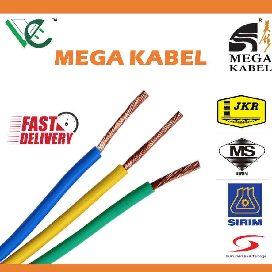 MEGA KABEL 4mm Insulated PVC Cable (SIRIM / JKR Certified) | Shopee ...