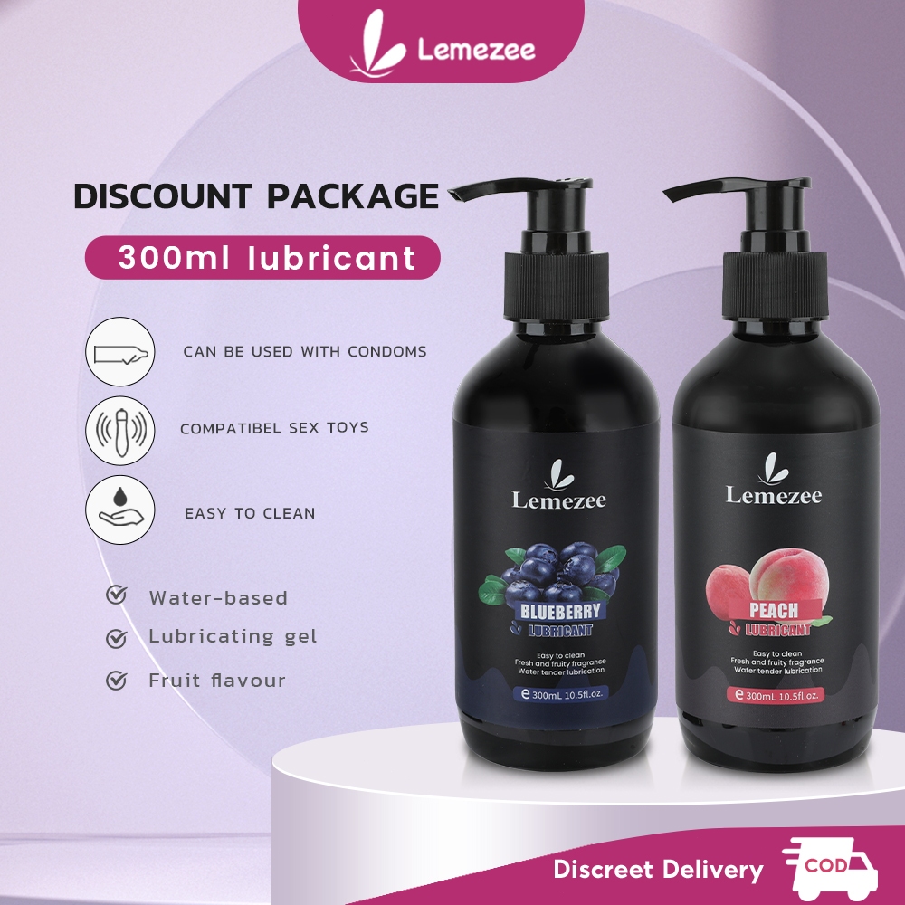 Lemezee Fruit Flavor Lubricant Gel Blueberry Water Based Lubricant + Peach Water Soluble Lube ...