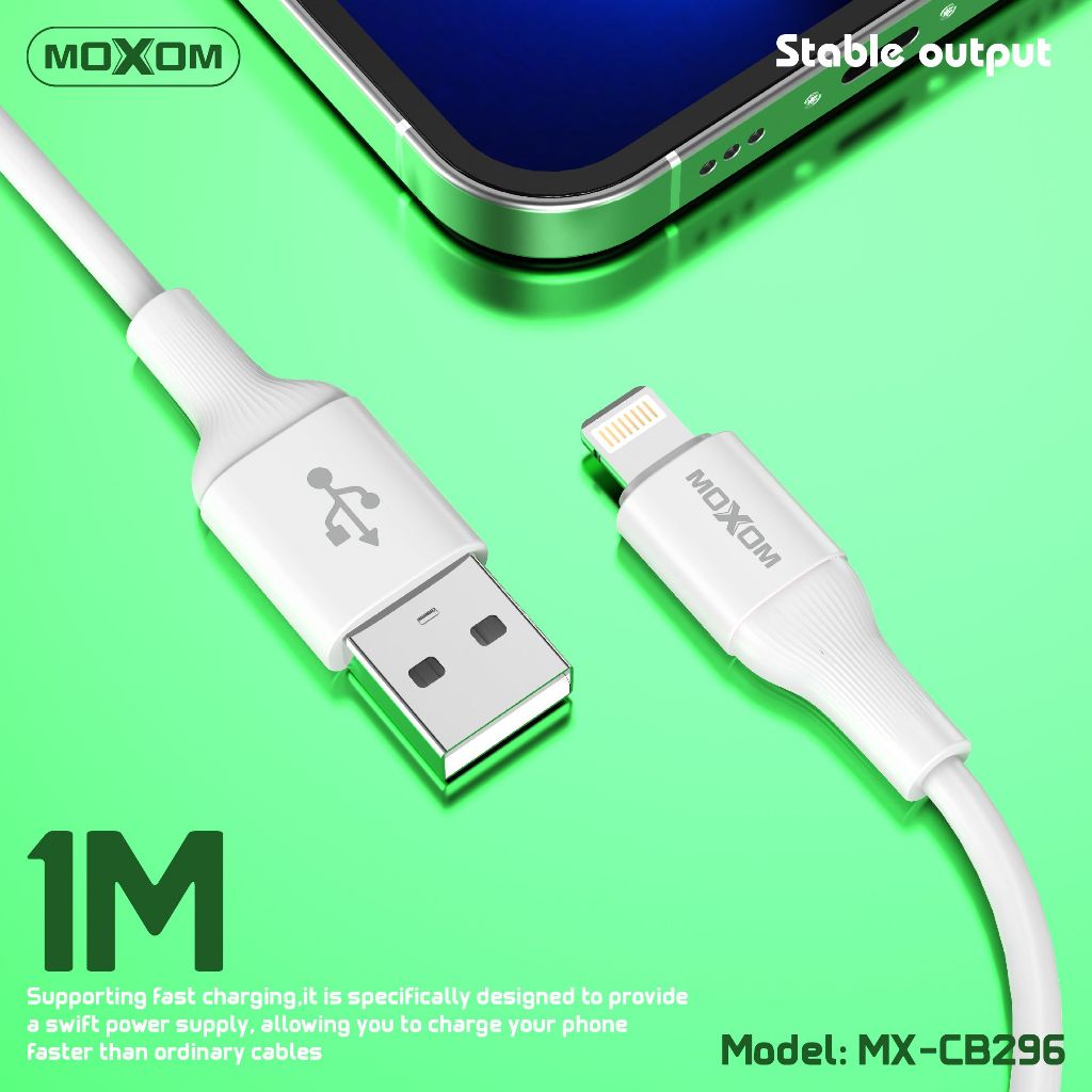 MOXOM MX-CB296 1 METER 3A FAST CHARGING DATA CABLE | Shopee Malaysia