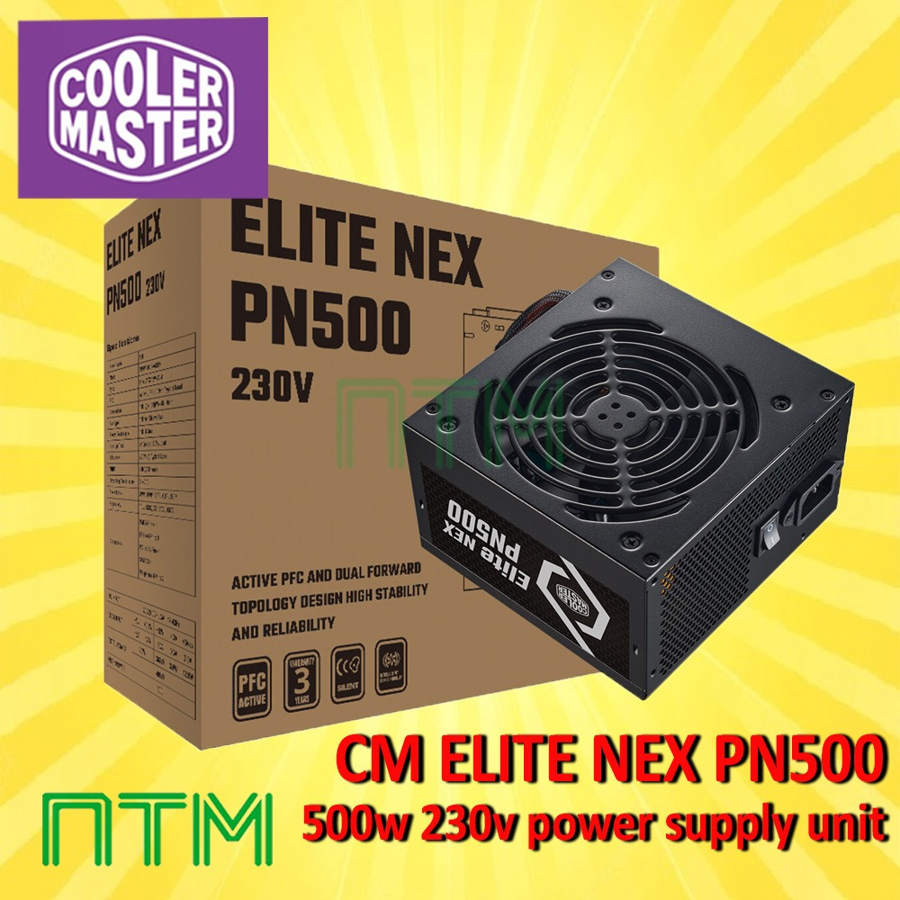 COOLER MASTER ELITE NEX PN500 (non-modular) 500Watt 500w Active PFC ATX power supply unit PC ...