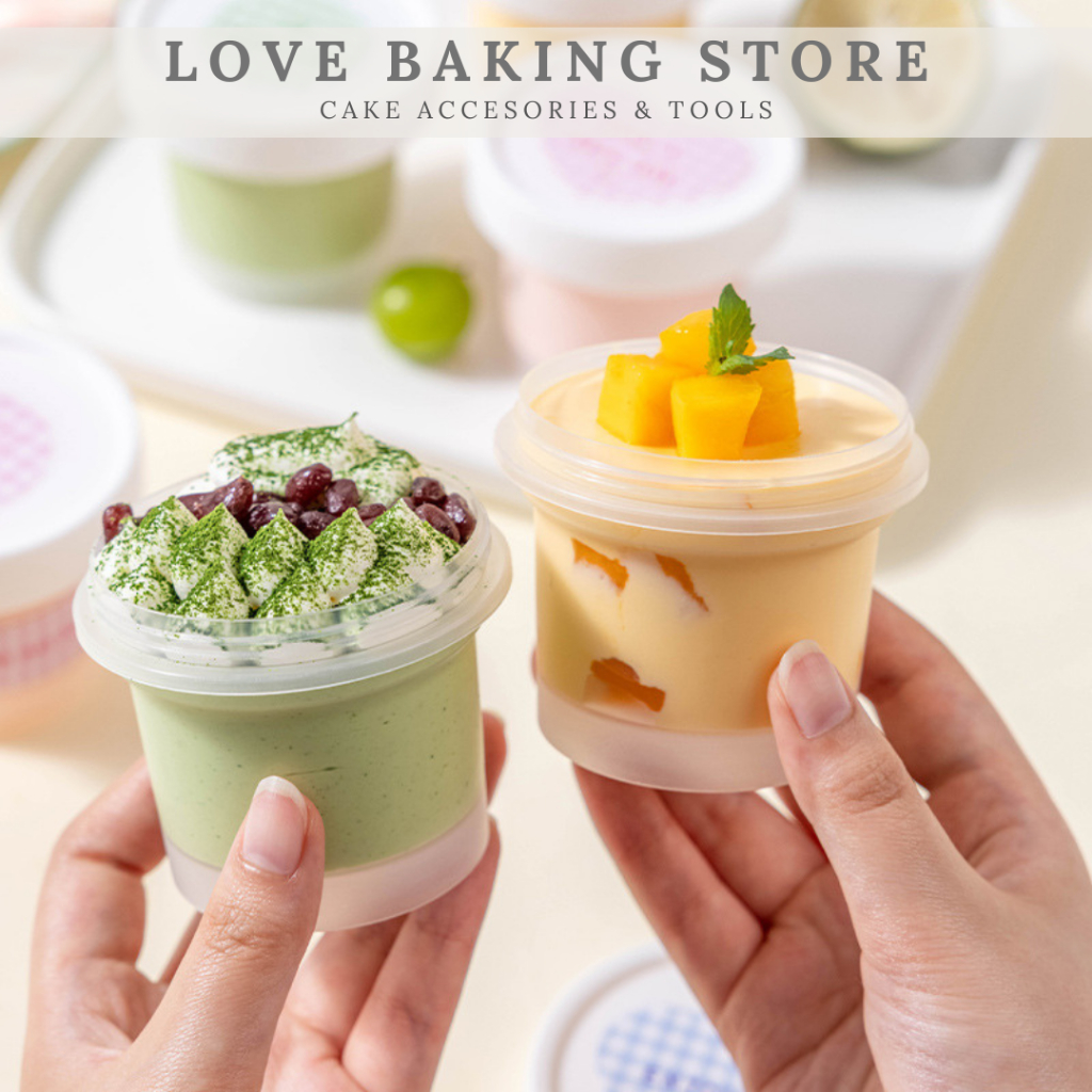 LBS • 100ml/200ml/300ml/500ml PP Disposable Round Container Pudding Ice ...