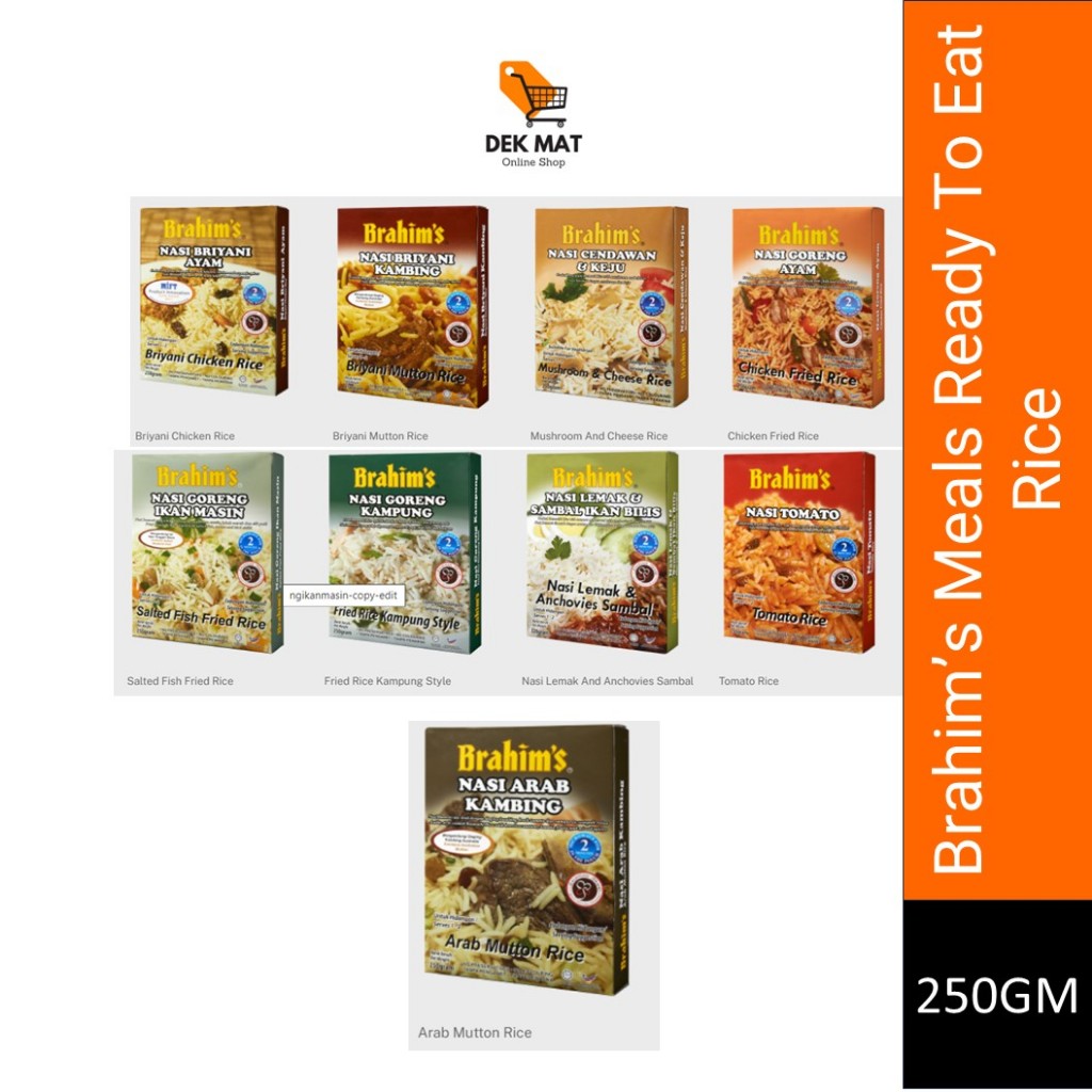 Brahim's Ready to Eat Rice Nasi Segera Sedia Dimakan Instant 250gm ...