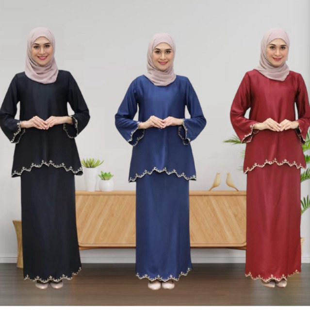 Set Baju Kurung kedah Sulam Raya 2025 Exclusive 10 Colors Available 💥 ...
