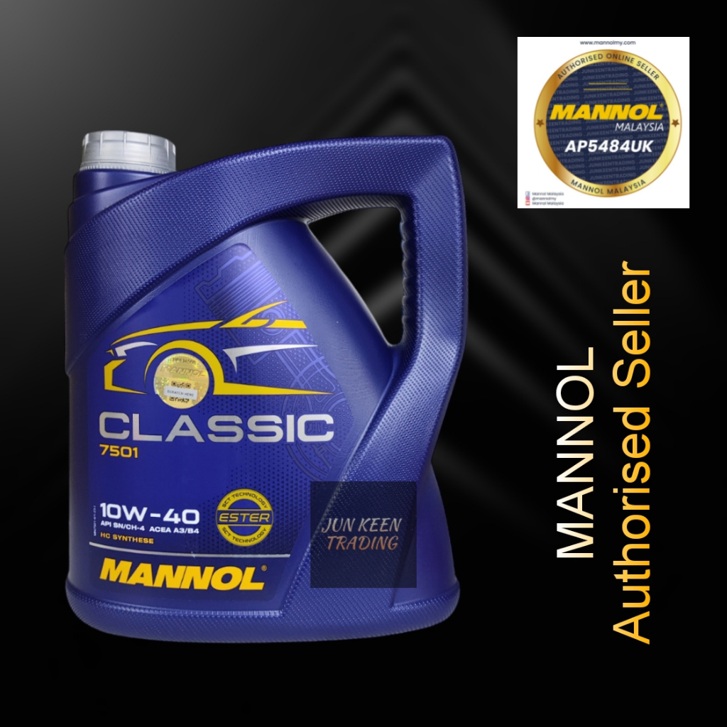 4L MANNOL 7501 CLASSIC 10W-40 10W40 HC SYNTHESE Engine Oil with Ester ...