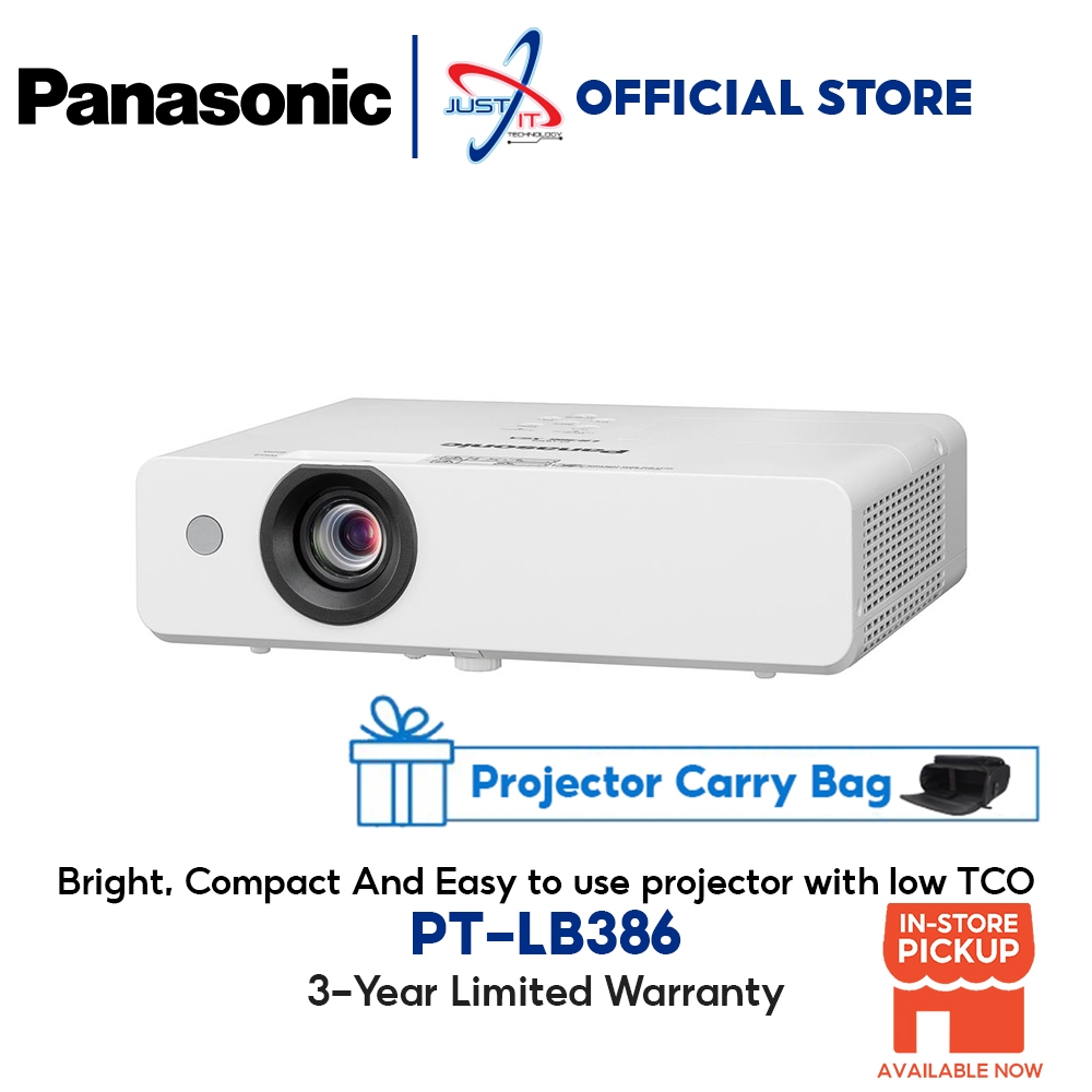 Panasonic XGA 3800 Lumens Portable Projector With Low TCO PT-LB386 ...
