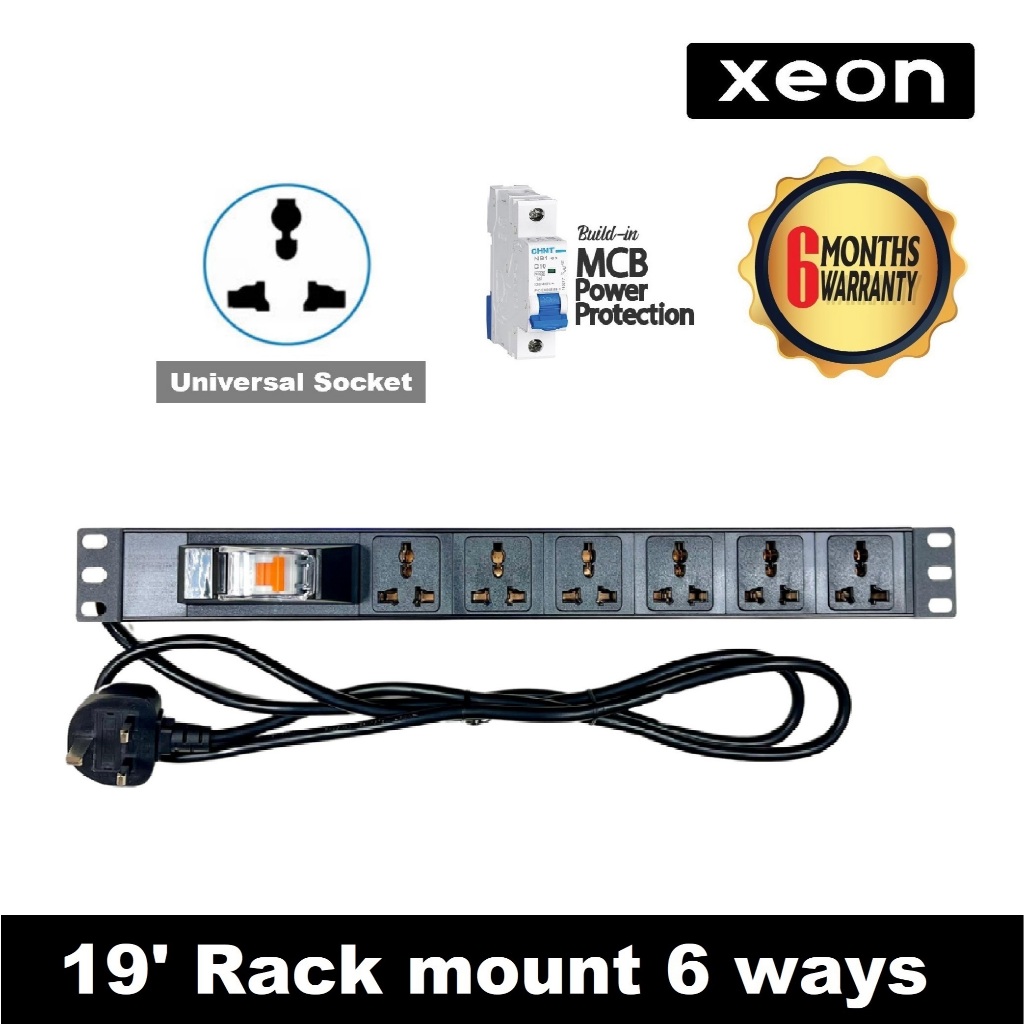 PDU Power Distribution Unit, 6 ways Universal Power Socket Extension ...