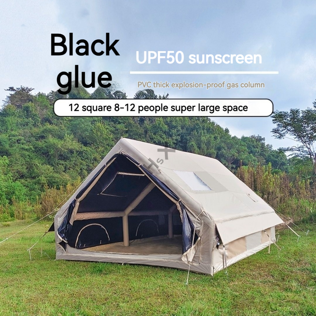 Black Rubber Inflatable Tent Sun Protection UV Protection Outdoor ...