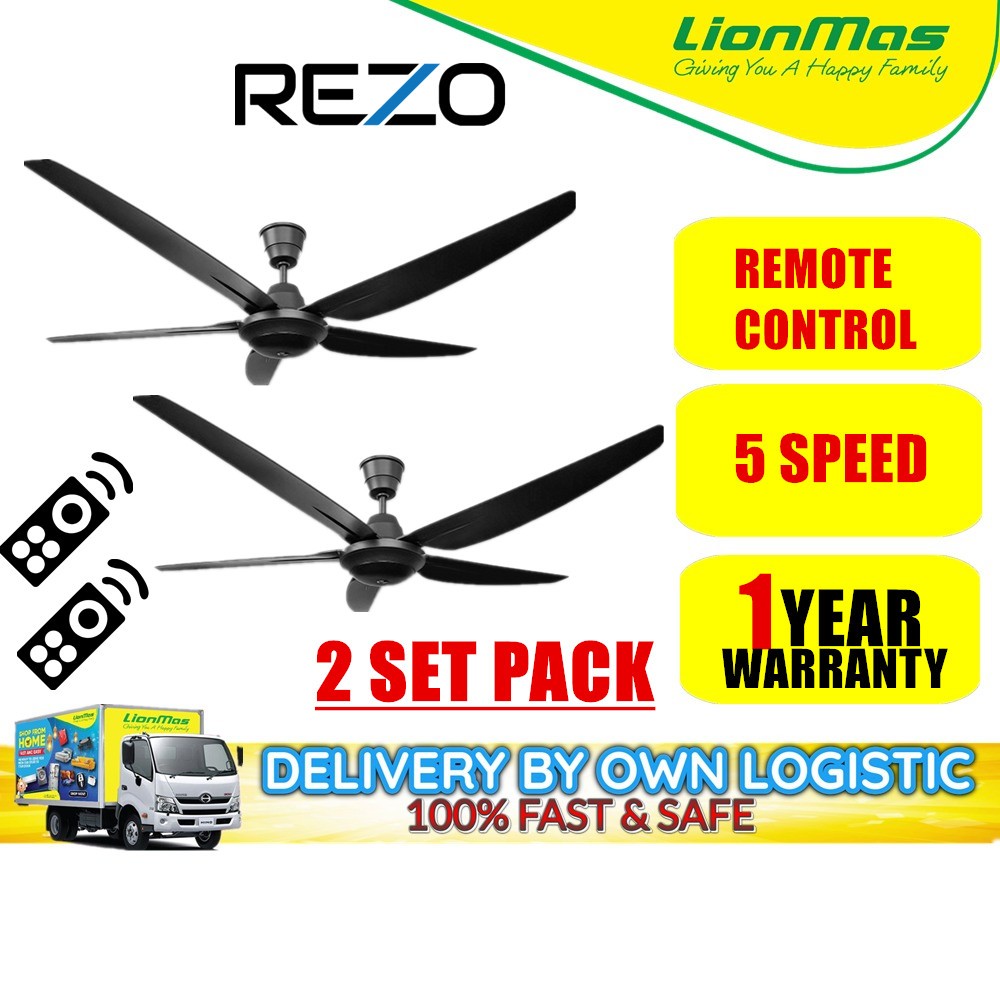 Rezo 56" Ceiling Fan with Remote Control MY56 (2 units) | Shopee Malaysia