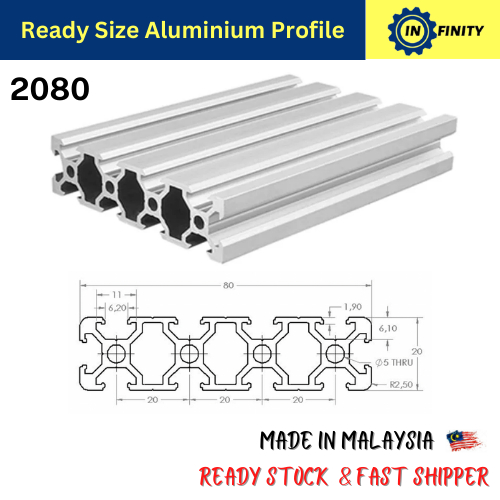 2080 Aluminum Extrusions 20x80mm Aluminum Profile Extrusion Frame for ...