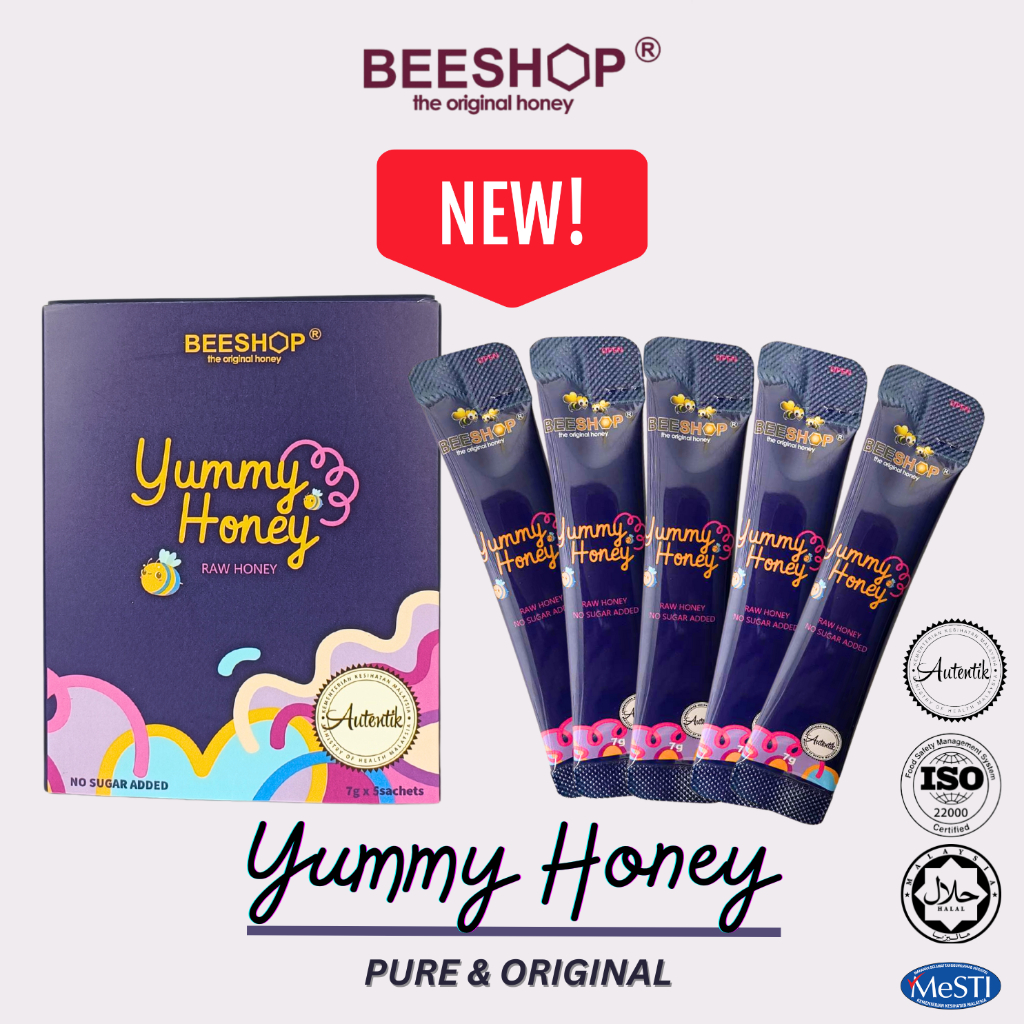 (NEW) Beeshop Sachet Yummy Honey 7g X 5 sachet [Halal & 100% Original] | Shopee Malaysia