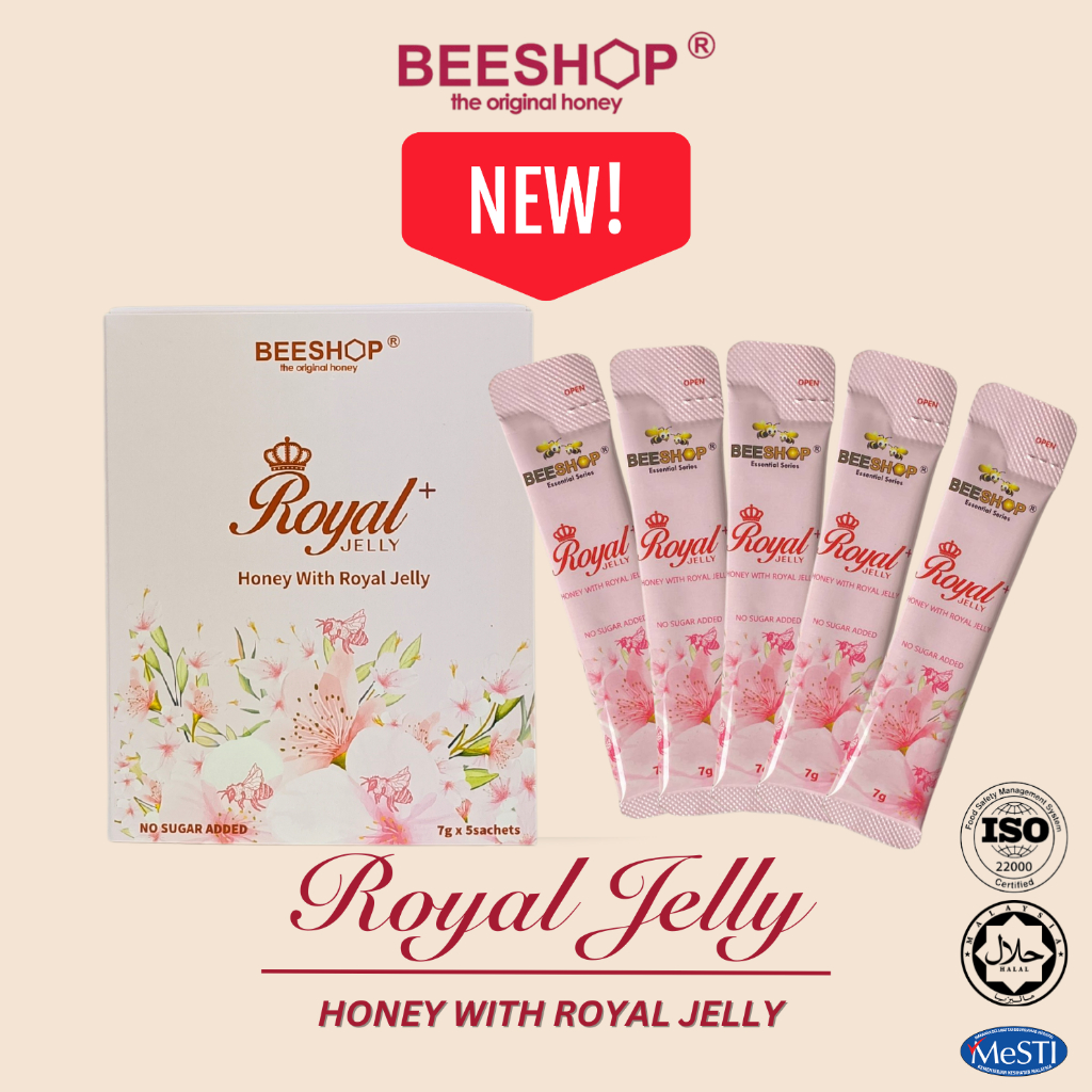(NEW) Beeshop Sachet Royal Jelly Honey - 7g x 5 Sachets [Halal & 100% Original] | Shopee Malaysia