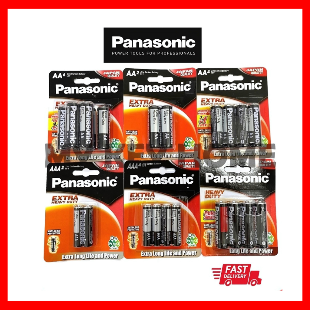 Panasonic Extra Heavy Duty / Heavy Duty Battery AA AAA 9V C D ORIGINAL | Shopee Malaysia