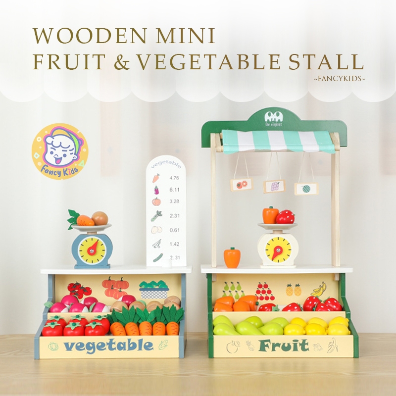 Wooden Mini Fruits and Vegi Stall/Grocery Shopping Store Toys for ...