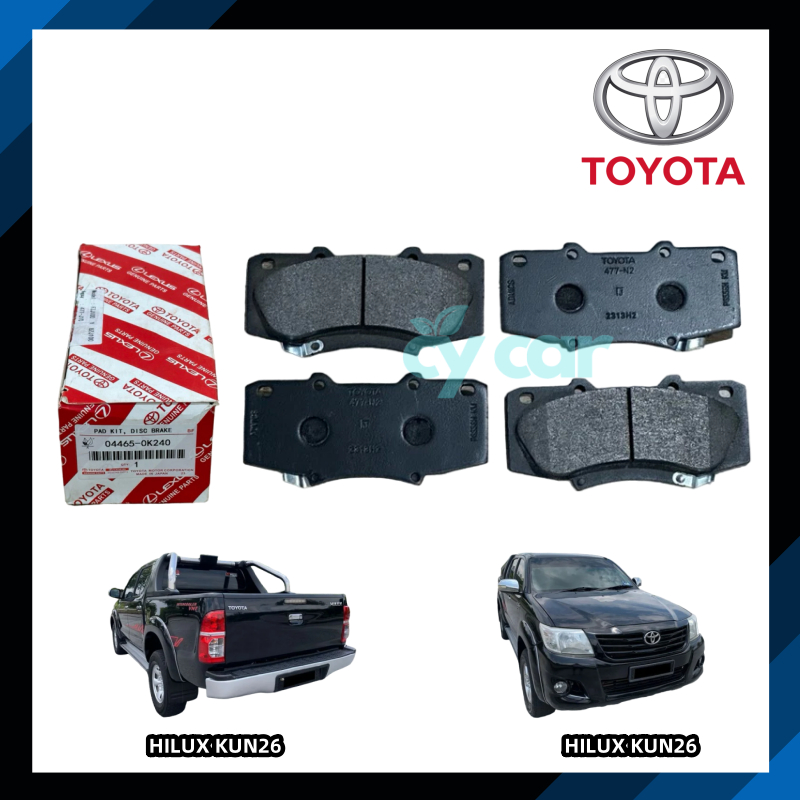 100% ORIGINAL TOYOTA HILUX KUN26 FRONT DISC BRAKE PAD FRONT 04465-0K240 ...