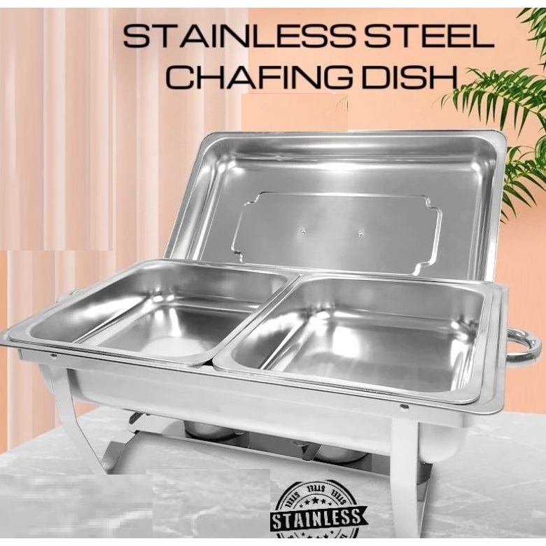 STAINLESS STEEL FOOD WARMER SERVING TRAY BUFFET TRAY BERKAS LAUK TRAY ...