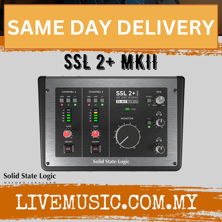 Solid State Logic SSL2+ MKII 2 x 4 USB-C Audio Interface ( SSL 2+ / SSL-2+ / MK2 ) | Shopee Malaysia