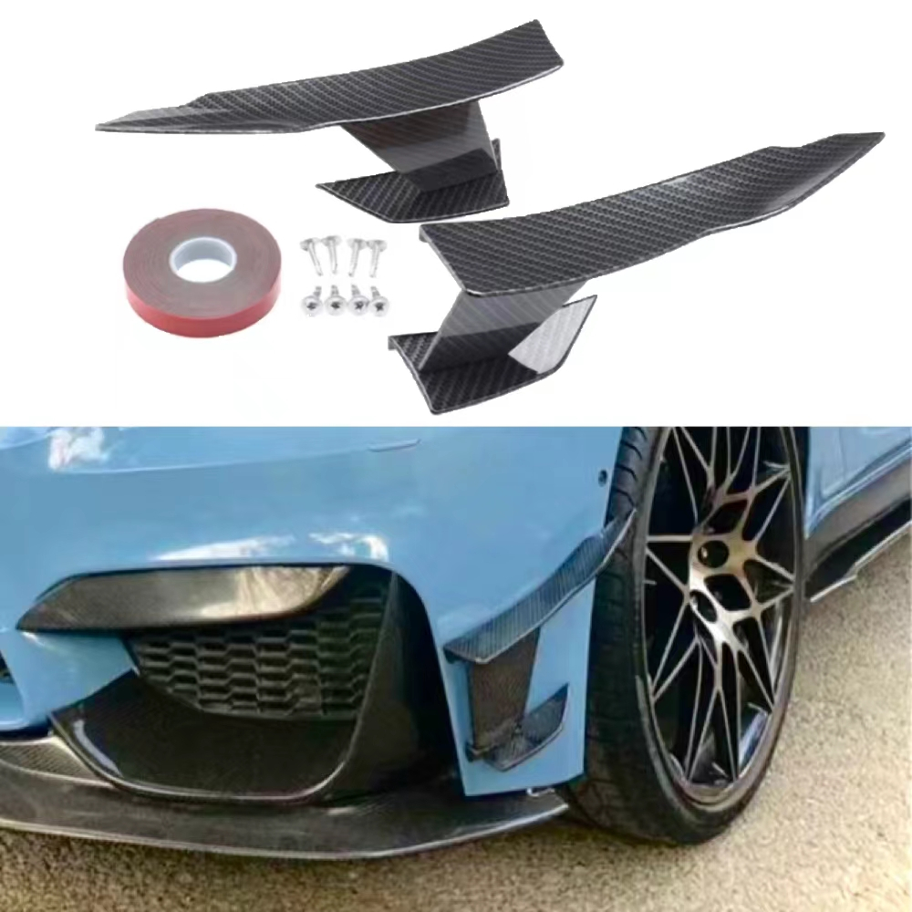 Universal 6D Carbon Fibre Front Lip Splitter Fins Car Bumper Body ...