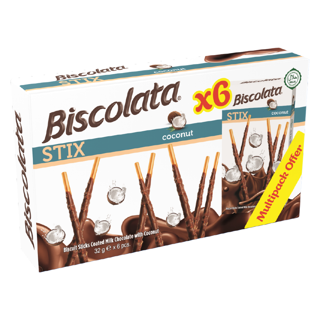 Biscolata Stix Coconut Chocolate (32g x 1 Box x Pack Of 6) | Shopee ...