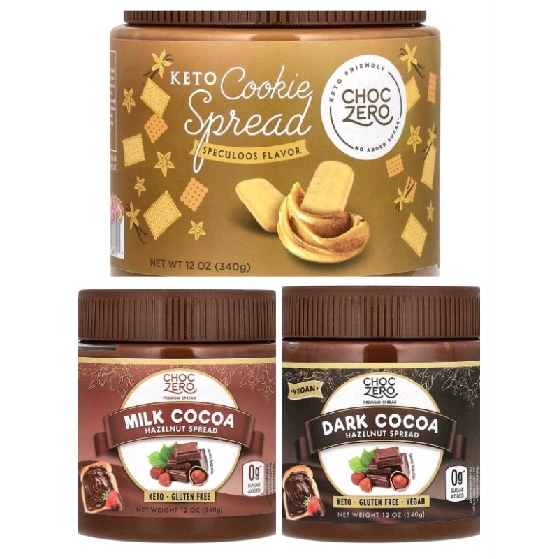 ChocZero, Milk/Dark Cocoa Hazelnut Spread / Keto Cookie Spread ...