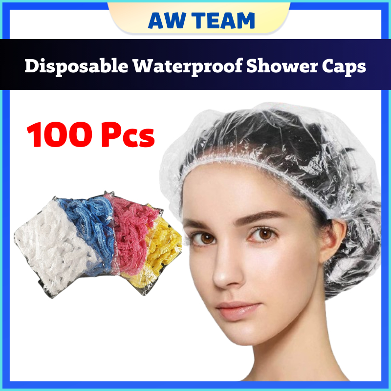 Disposable Waterproof Shower Caps 100pcs 一次性浴帽 | Shopee Malaysia