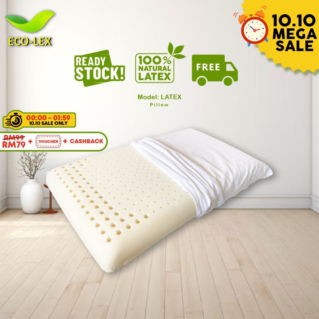 ECO-LEX Natural Latex Pillow Bantal | Shopee Malaysia